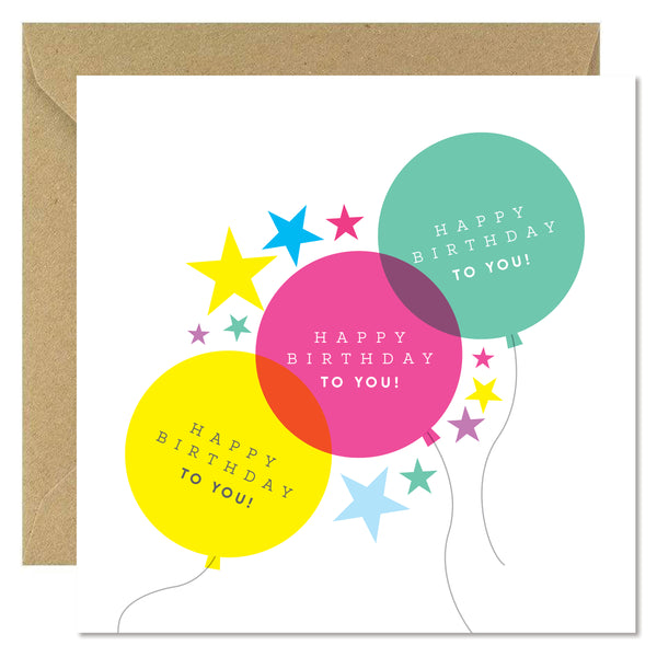 Bright Birthday Balloons - BOLD BUNNY